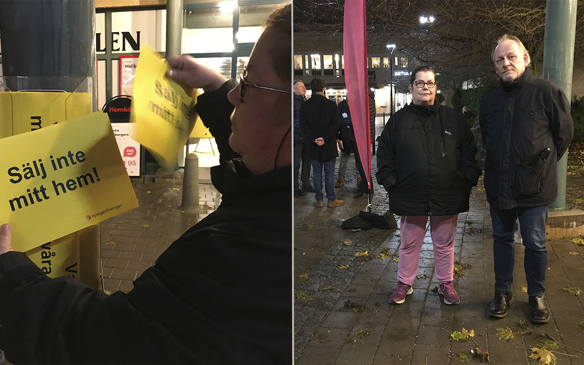 Hyresgäster i Rotebro protesterar med gula lappar - Hem & Hyra